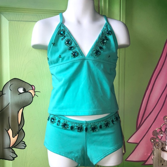 Rhona Sutton | Swim | Rhona Sutton Girls Jeweled Tankini Swimsuit Nwt ...
